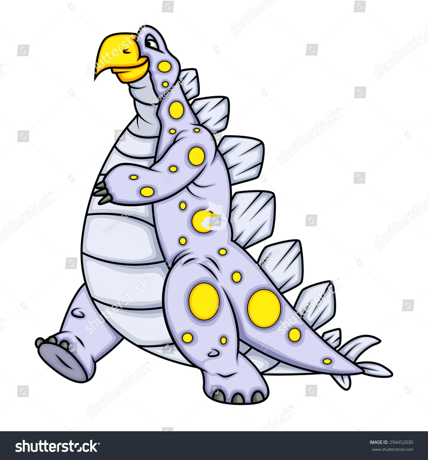 Walking Pose Cartoon Dinosaur Stock Vector (Royalty Free) 294452030 ...