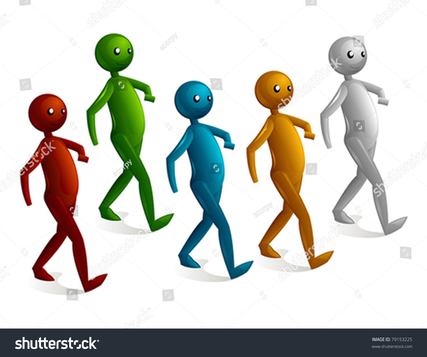 Walking Stick Figure Stock Vector (Royalty Free) 79153225