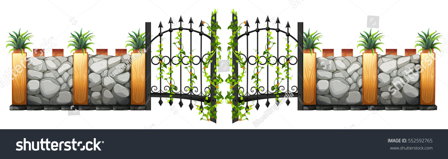 Wall Gate Design Illustration Stock Vector (Royalty Free) 552592765 ...