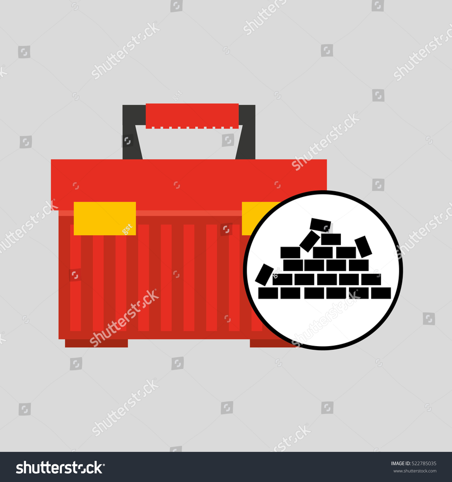 Wall Brick Tool Box Design Vector Stock Vector (Royalty Free) 522785035 ...