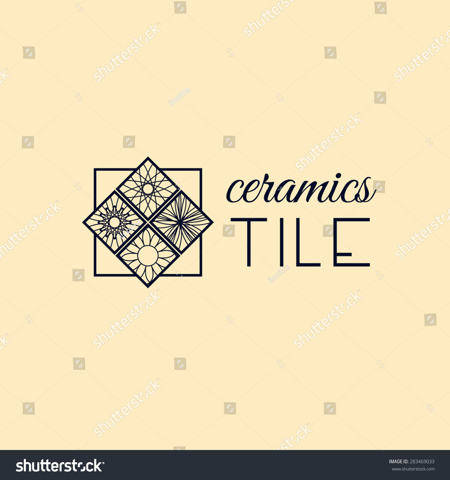 Wall Ceramic Tiles Logo Design Stock Vector (Royalty Free) 283469033
