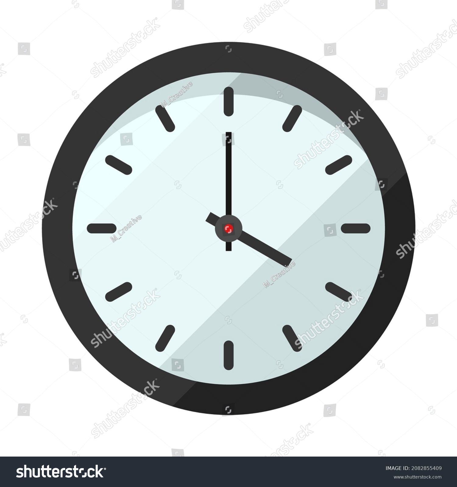 Wall Clock Flat Clipart Vector Illustration Stock Vector (Royalty Free ...