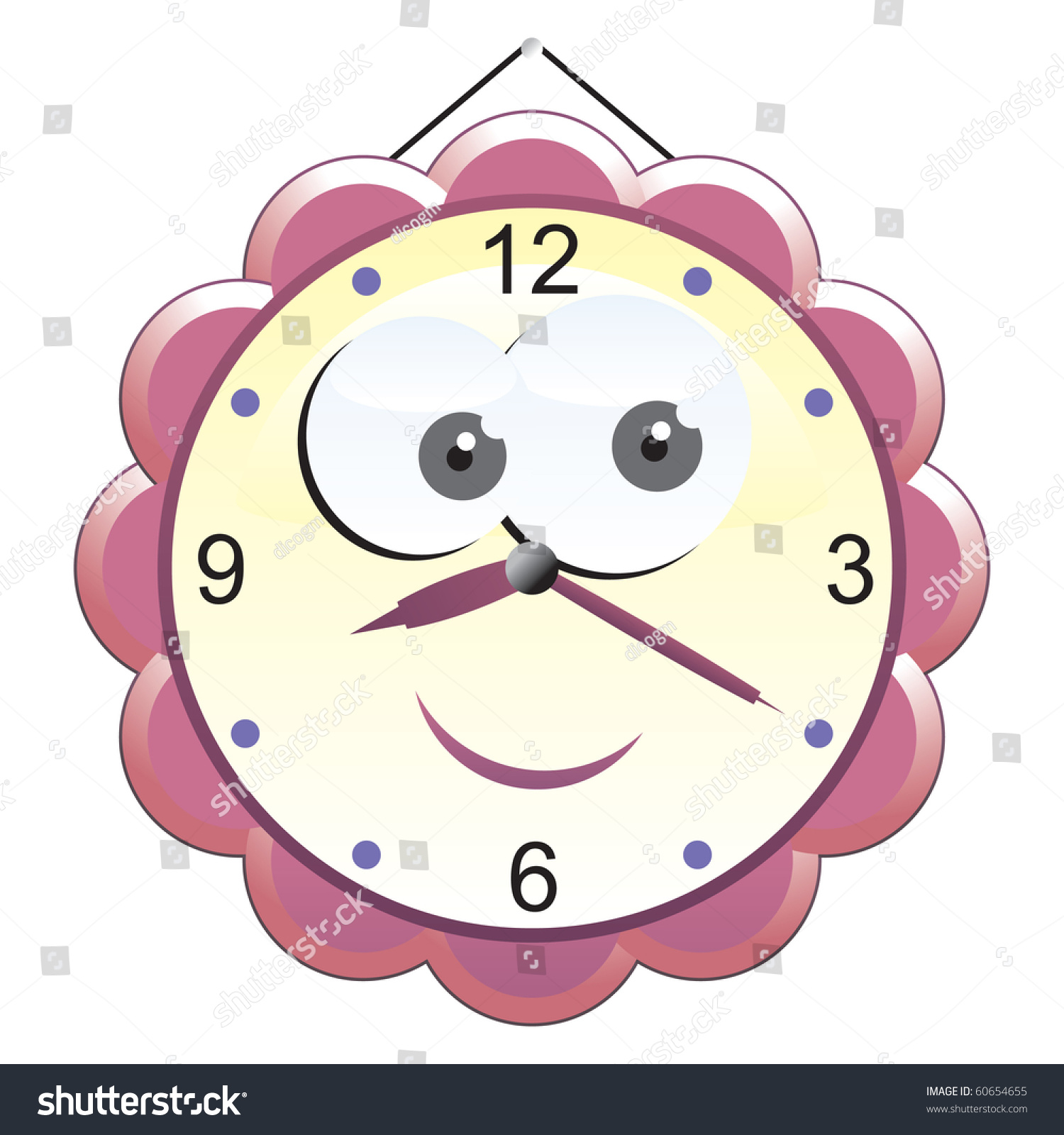 Wall Clock Funny Illustration Stock Vector (Royalty Free) 60654655