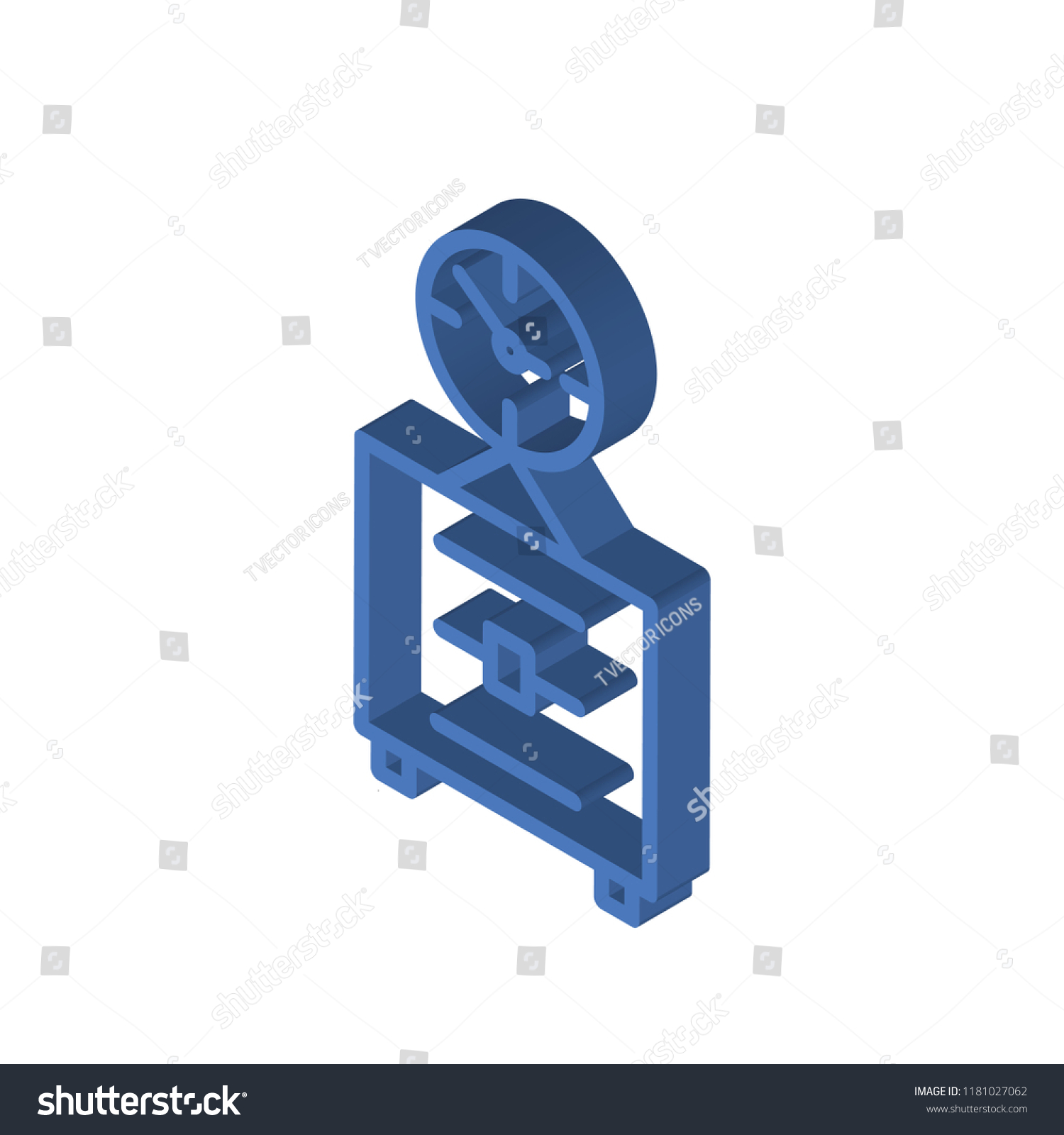 Wall Clock Isometric Left Top View Stock Vector (Royalty Free ...