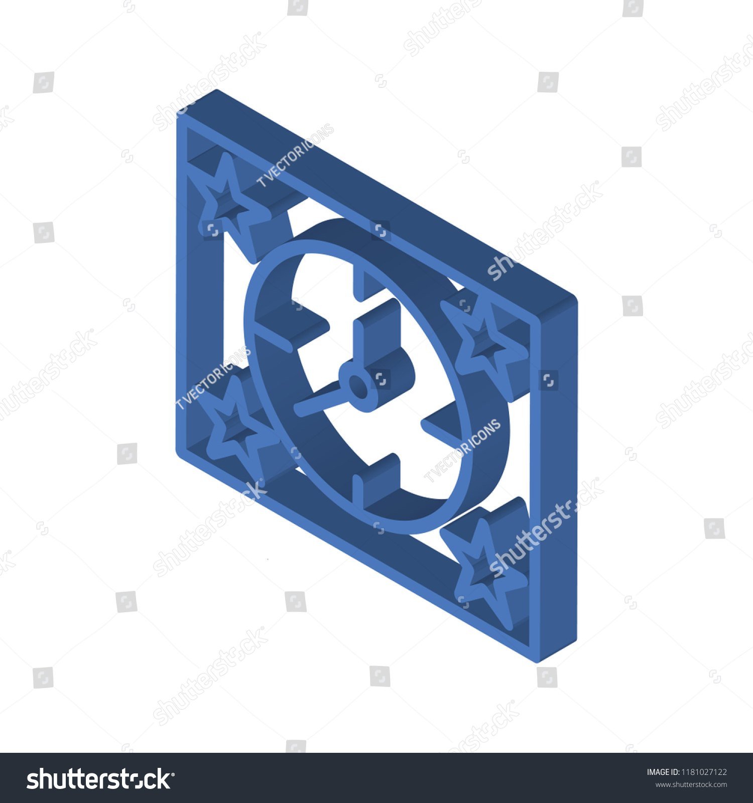Wall Clock Isometric Left Top View Stock Vector (Royalty Free ...