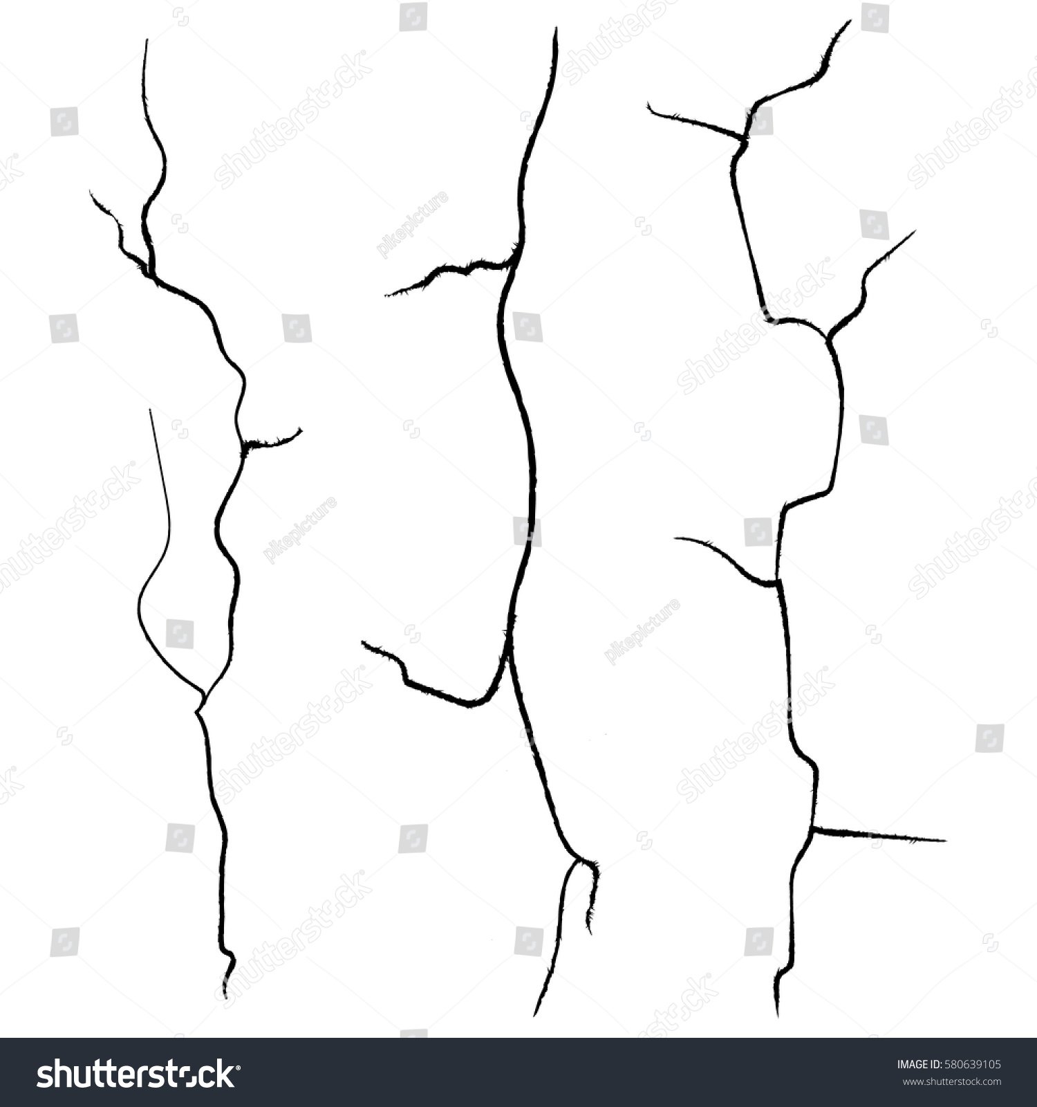 Wall Cracks Vector Set Isolated On Stock Vector 580639105 - Shutterstock