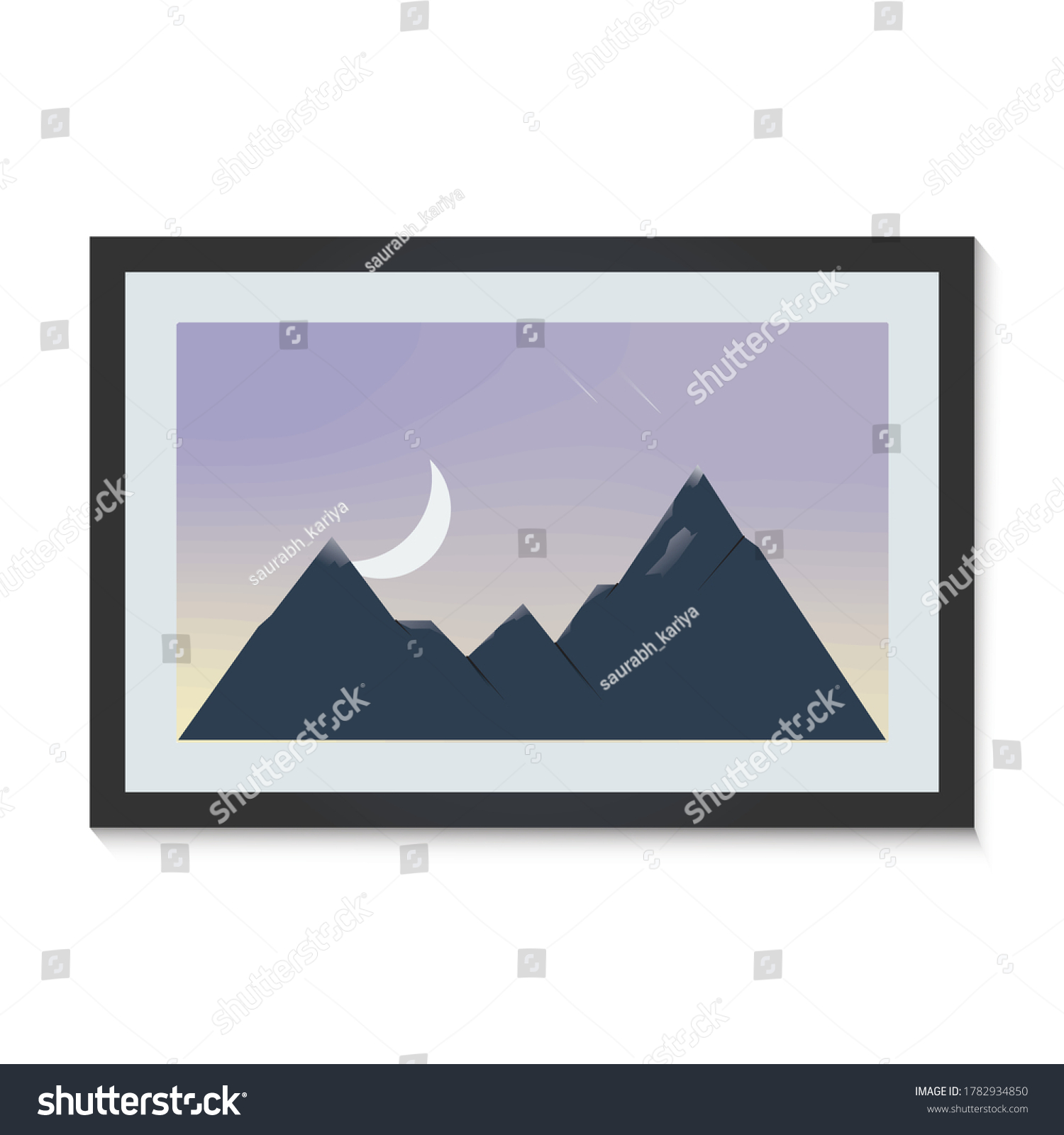 Wall Frame Wallpaper Vector Mountain Stock Vector (Royalty Free ...
