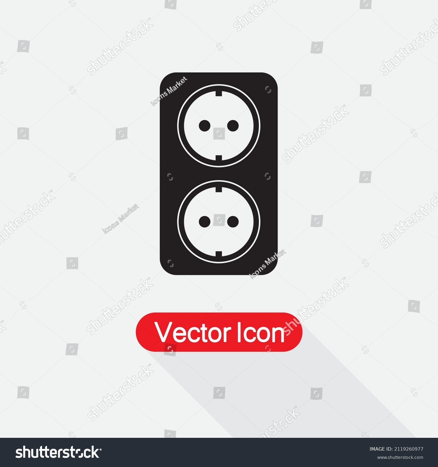Wall Socket Icon Socket Iconwall Plug Stock Vector (Royalty Free ...