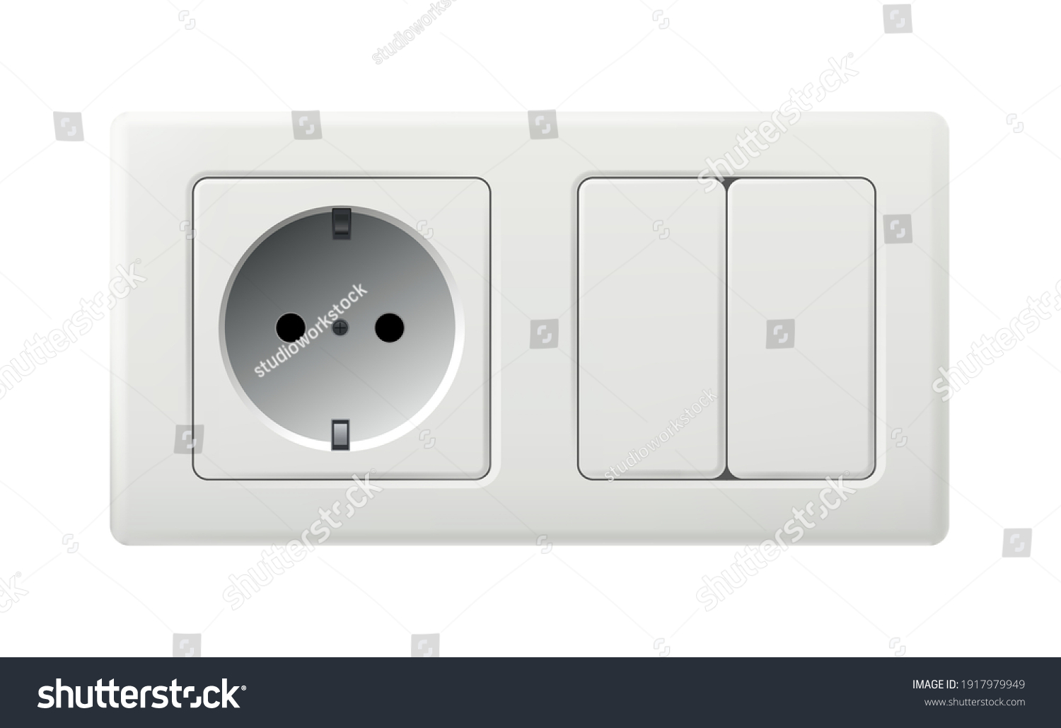 Wall Switch Socket Mockup Isolated On Stock Vector (Royalty Free ...