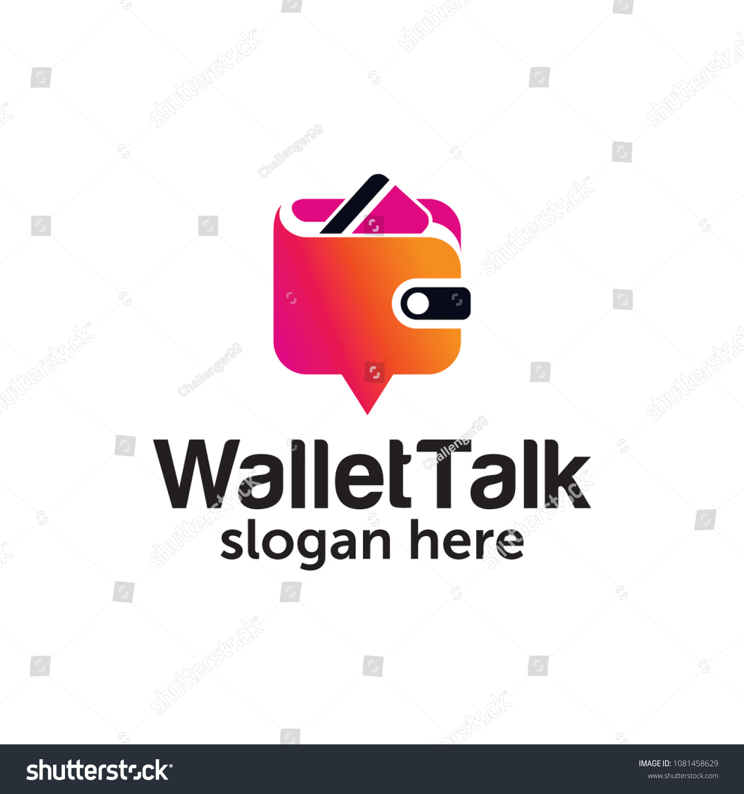 Wallet Talk Logo Stock Vector (Royalty Free) 1081458629 | Shutterstock