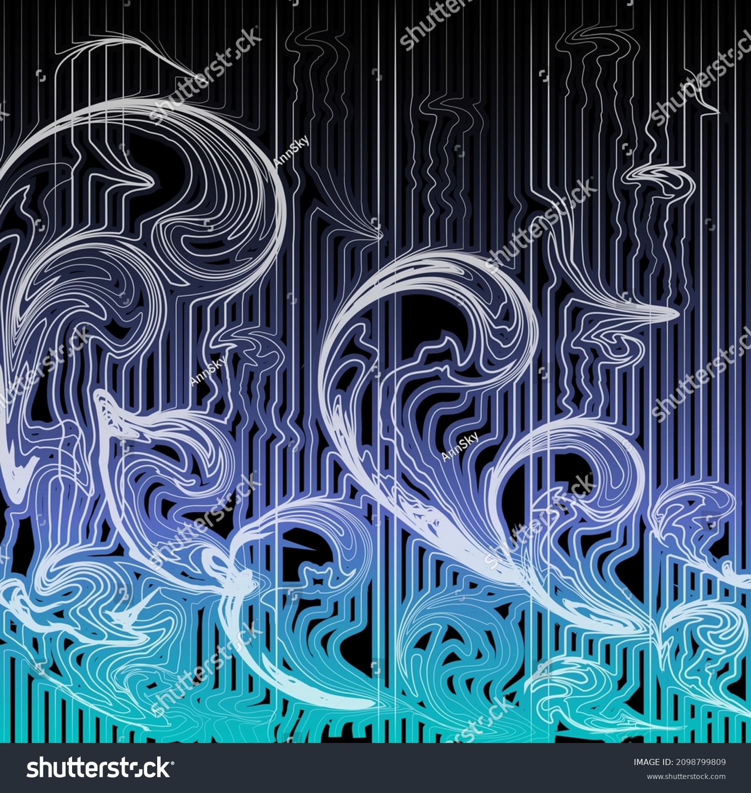 Wallpaper Background Blue Swirls Waves Stock Vector (Royalty Free ...