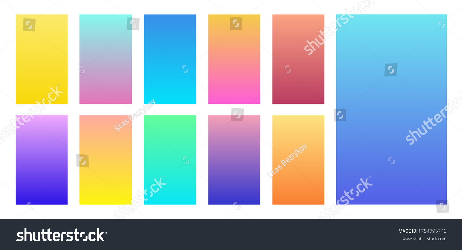 Wallpapers Set Mobile App Vector Illustration Stock Vector (Royalty ...