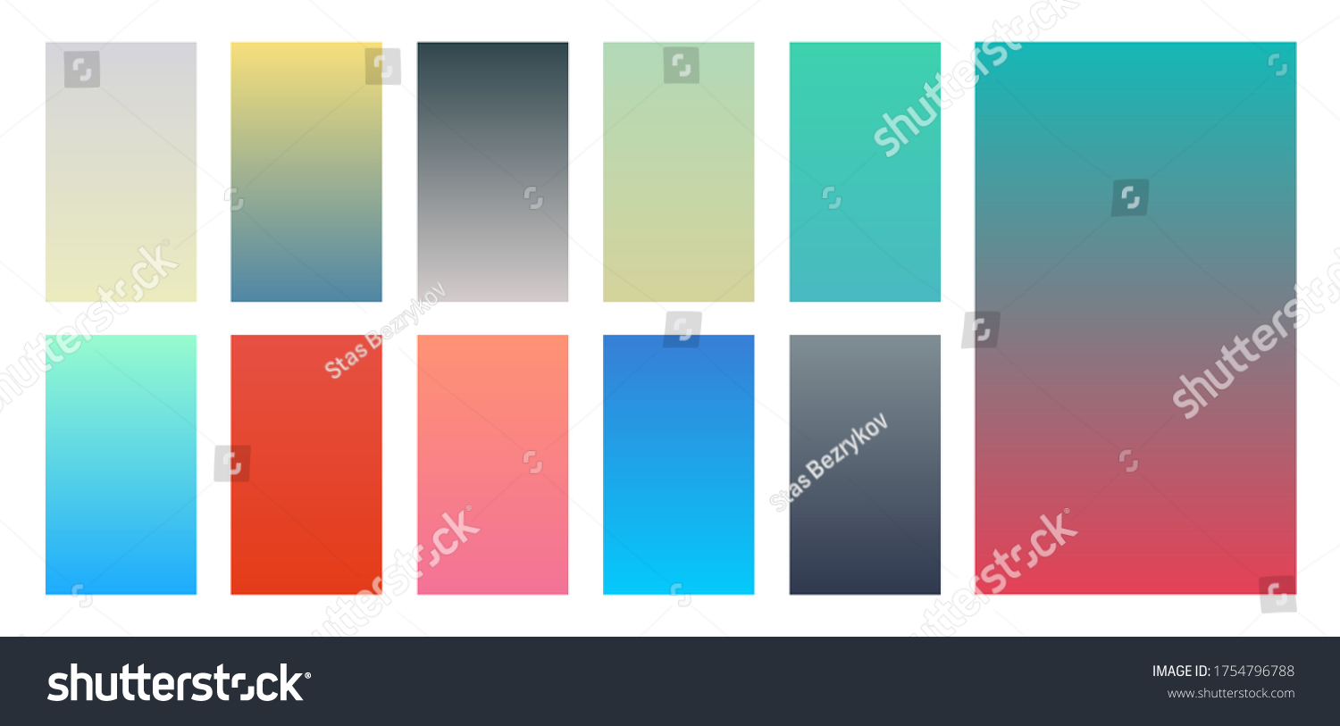 Wallpapers Set Mobile App Vector Illustration Stock Vector (Royalty ...