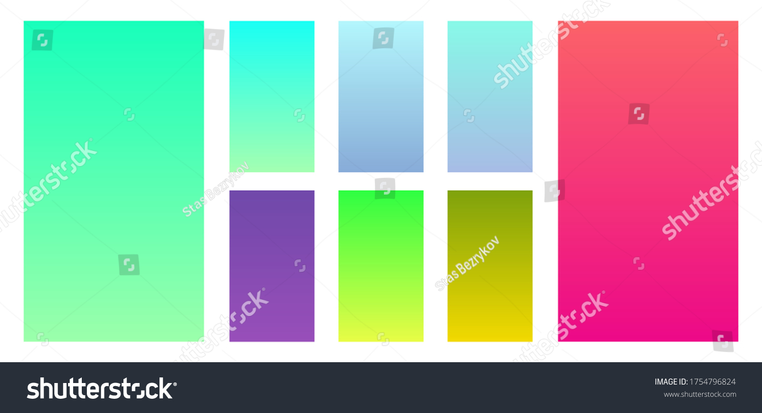 Wallpapers Set Mobile App Vector Illustration Stock Vector (Royalty ...