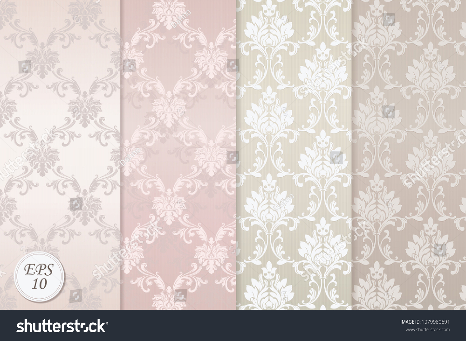 Wallpapers Damask Pattern Light Colors Stock Vector (Royalty Free ...