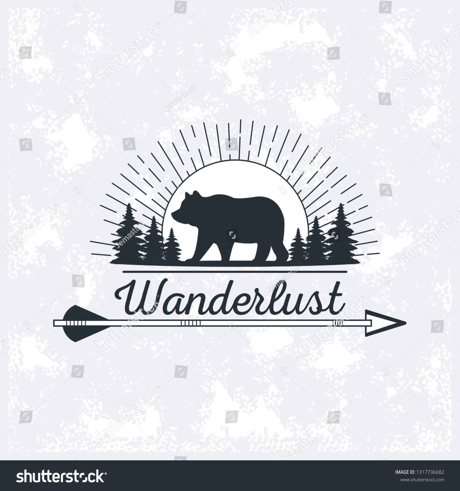 Wanderlust Adventure Logo Stock Vector (Royalty Free) 1317736682