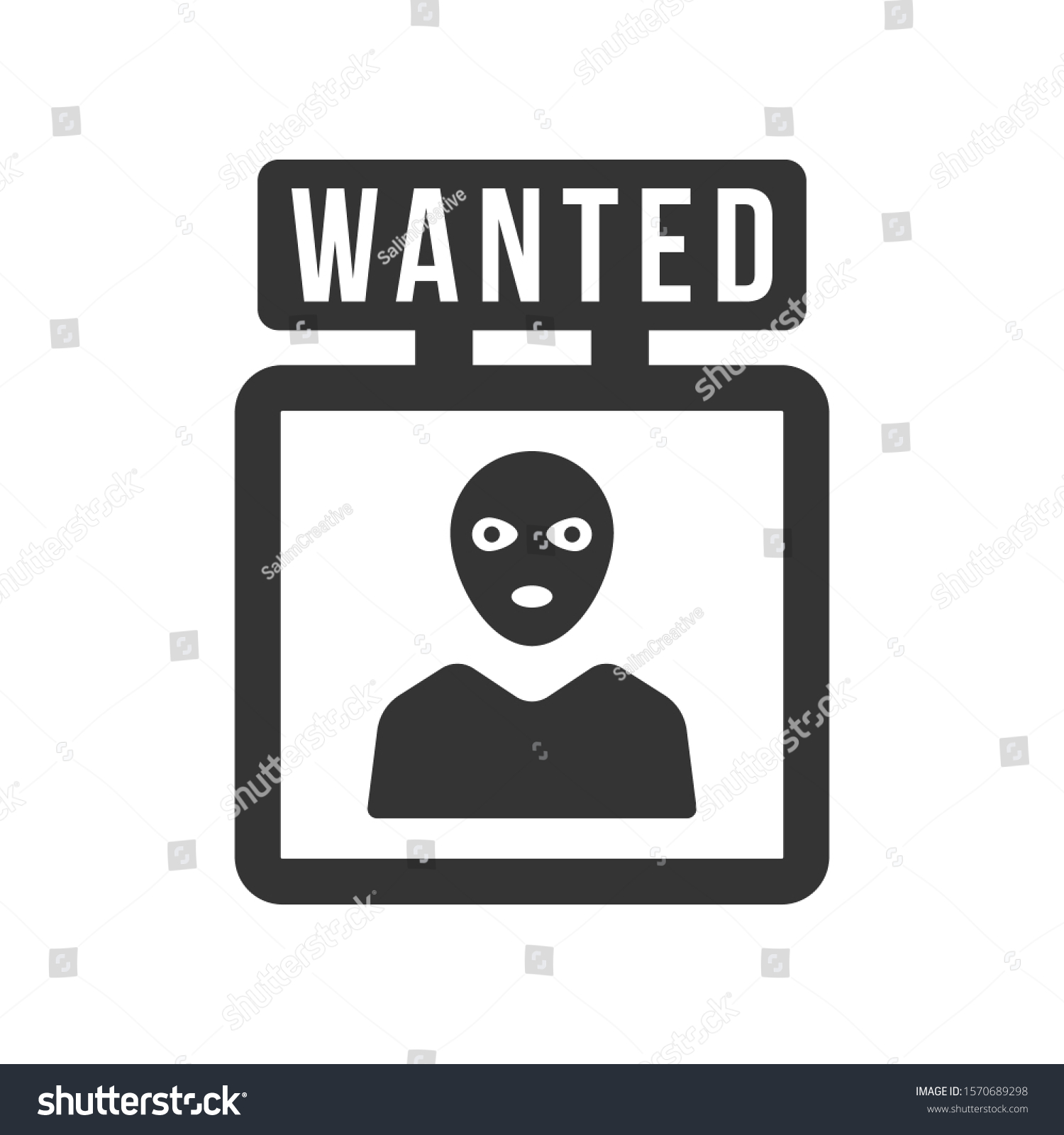 Wanted Criminal Poster Icon Vector Graphics: vector de stock (libre de ...