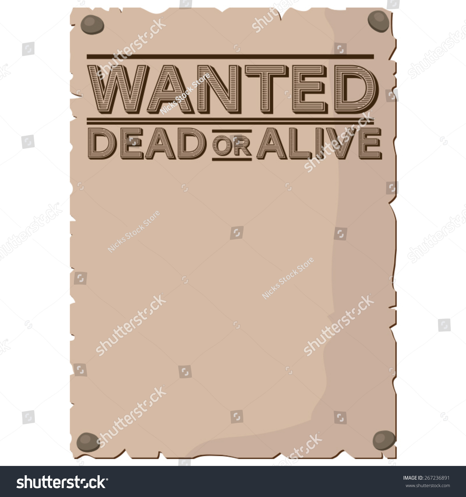 Wanted Dead Alive Poster Stock Vector (Royalty Free) 267236891 ...