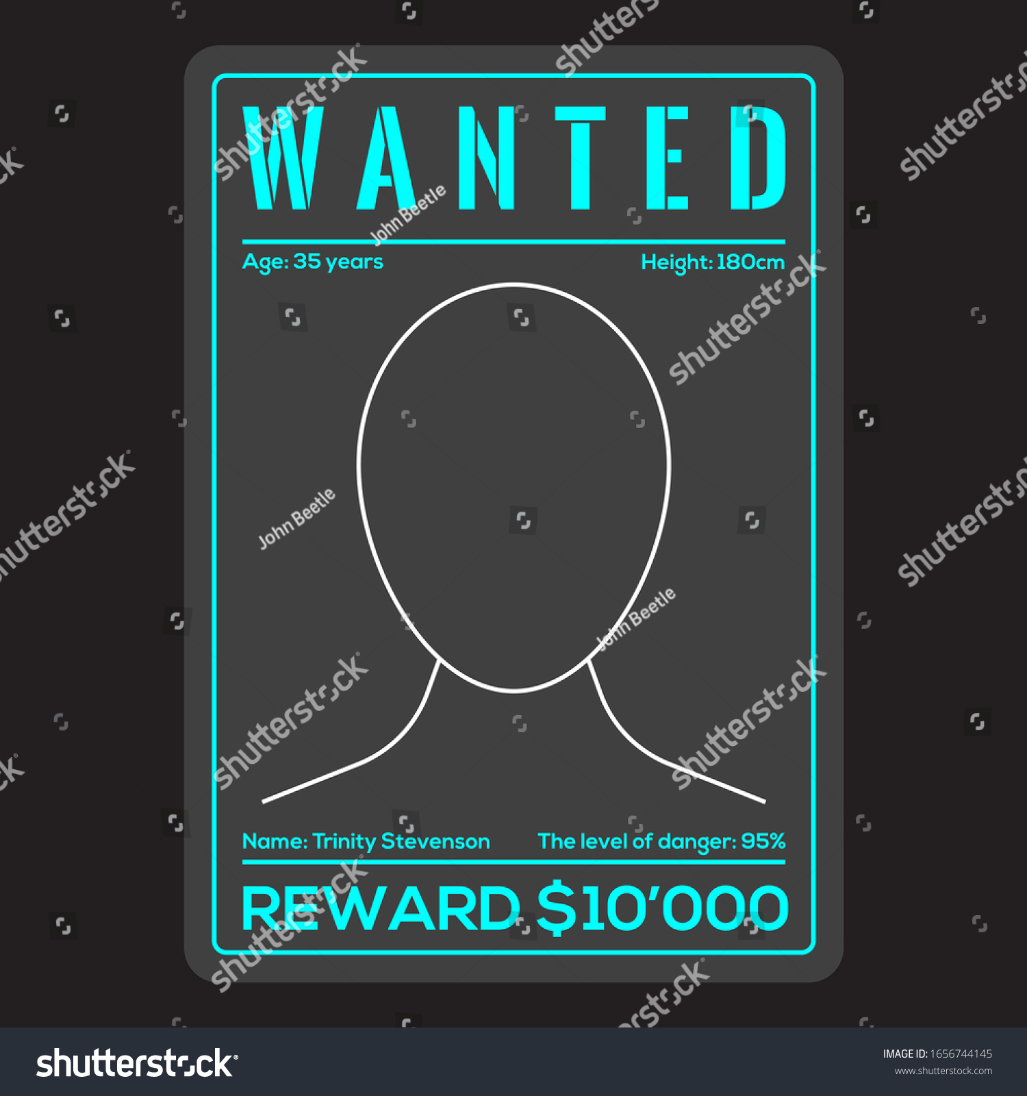Wanted Poster Modern Interpretation Vector Template: เวกเตอร์สต็อก ...