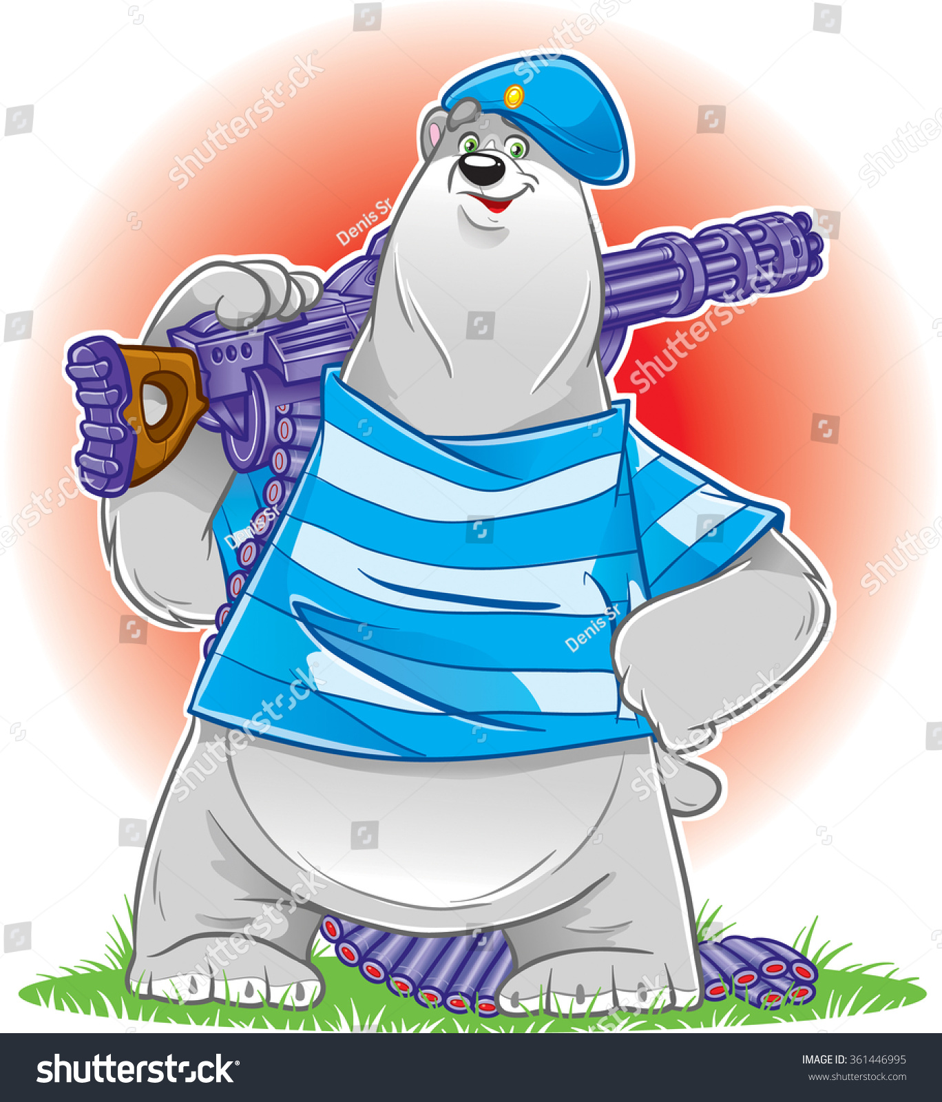 War Bear Machine Gun Stock Vector (Royalty Free) 361446995 | Shutterstock