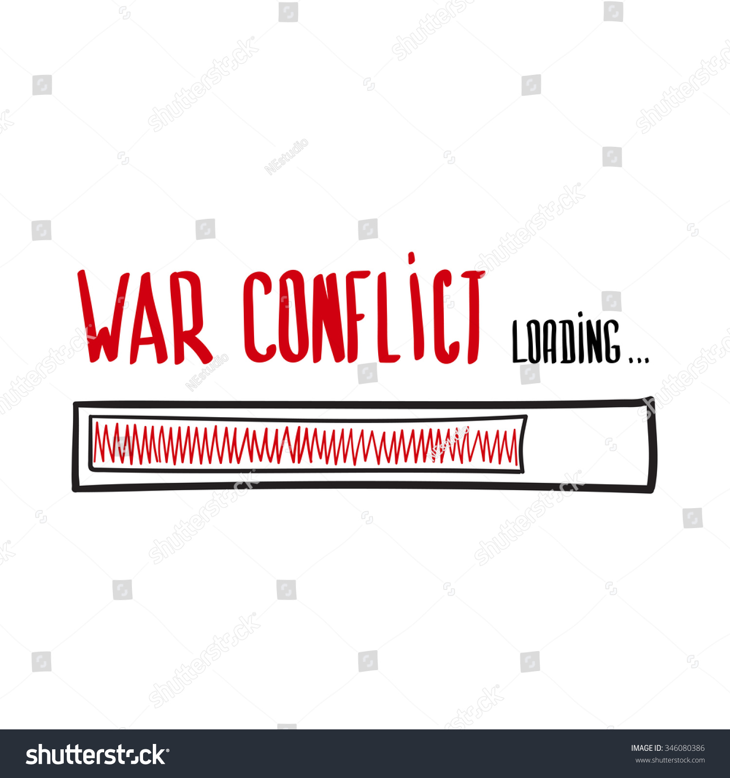 War Conflict Loading Hand Drawn Progress Stock Vector (Royalty Free ...