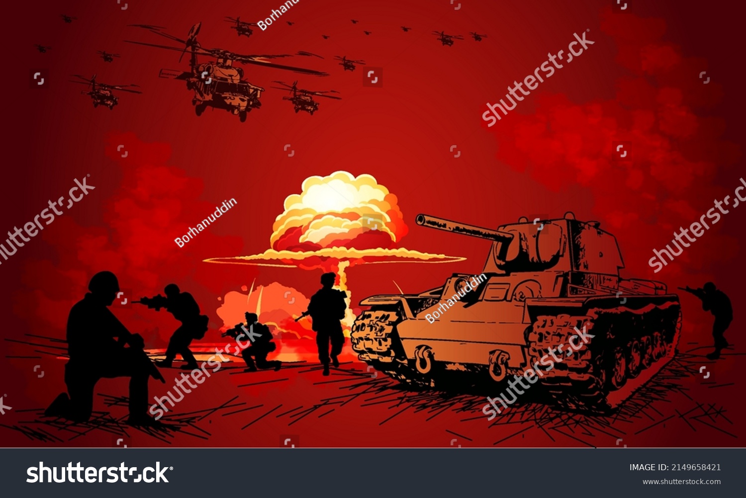 War Digital Art Background Stock Vector (Royalty Free) 2149658421 ...