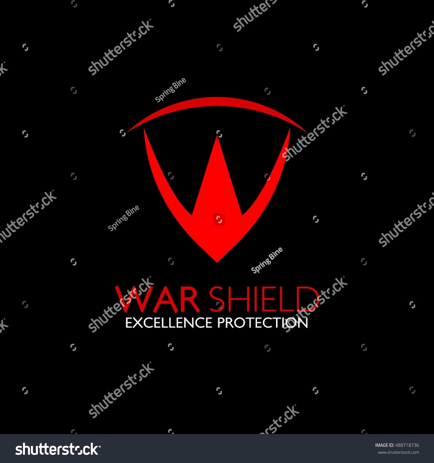 War Shield Logo Design Template Vector: vector de stock (libre de ...