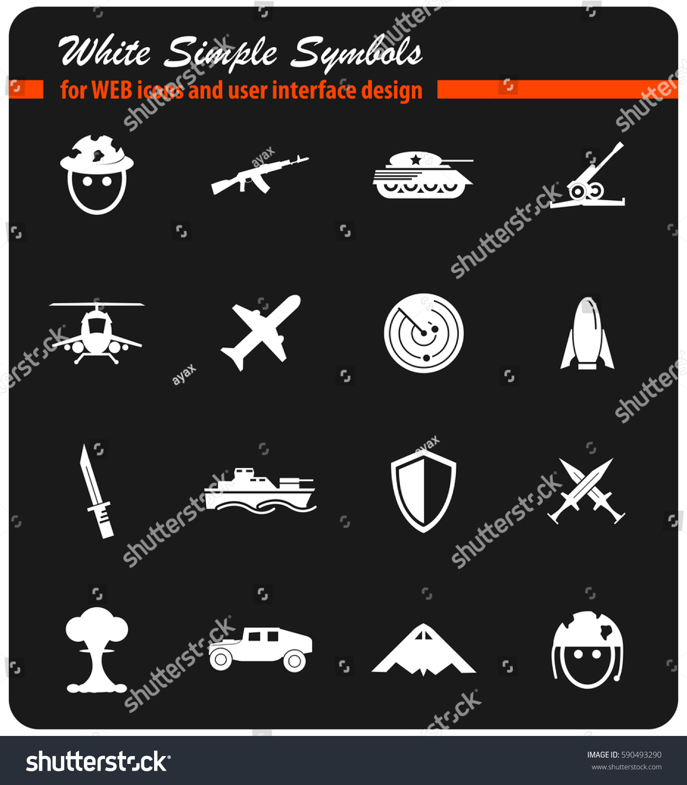 War Symbols Vector Icons User Interface Stock Vector (Royalty Free ...