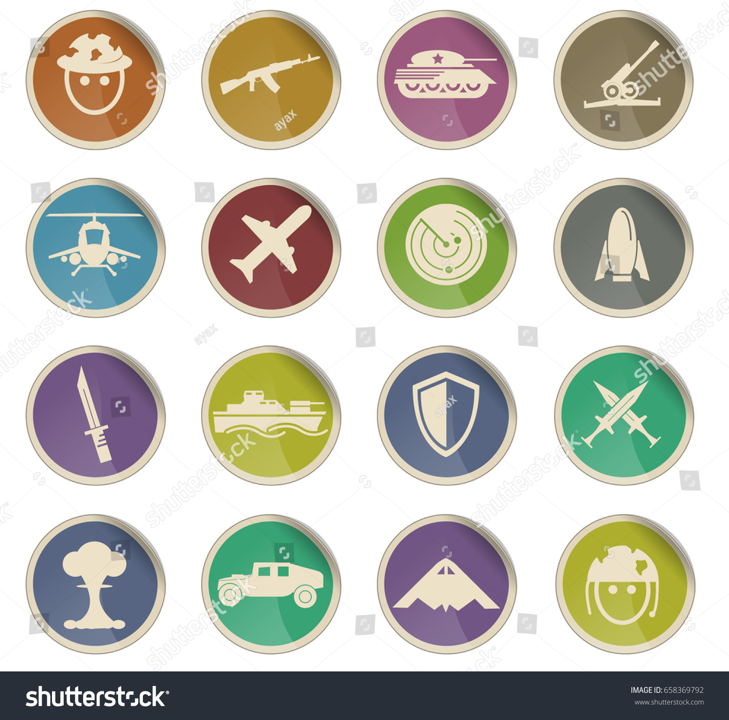 War Symbols Vector Icons User Interface Stock Vector (Royalty Free ...