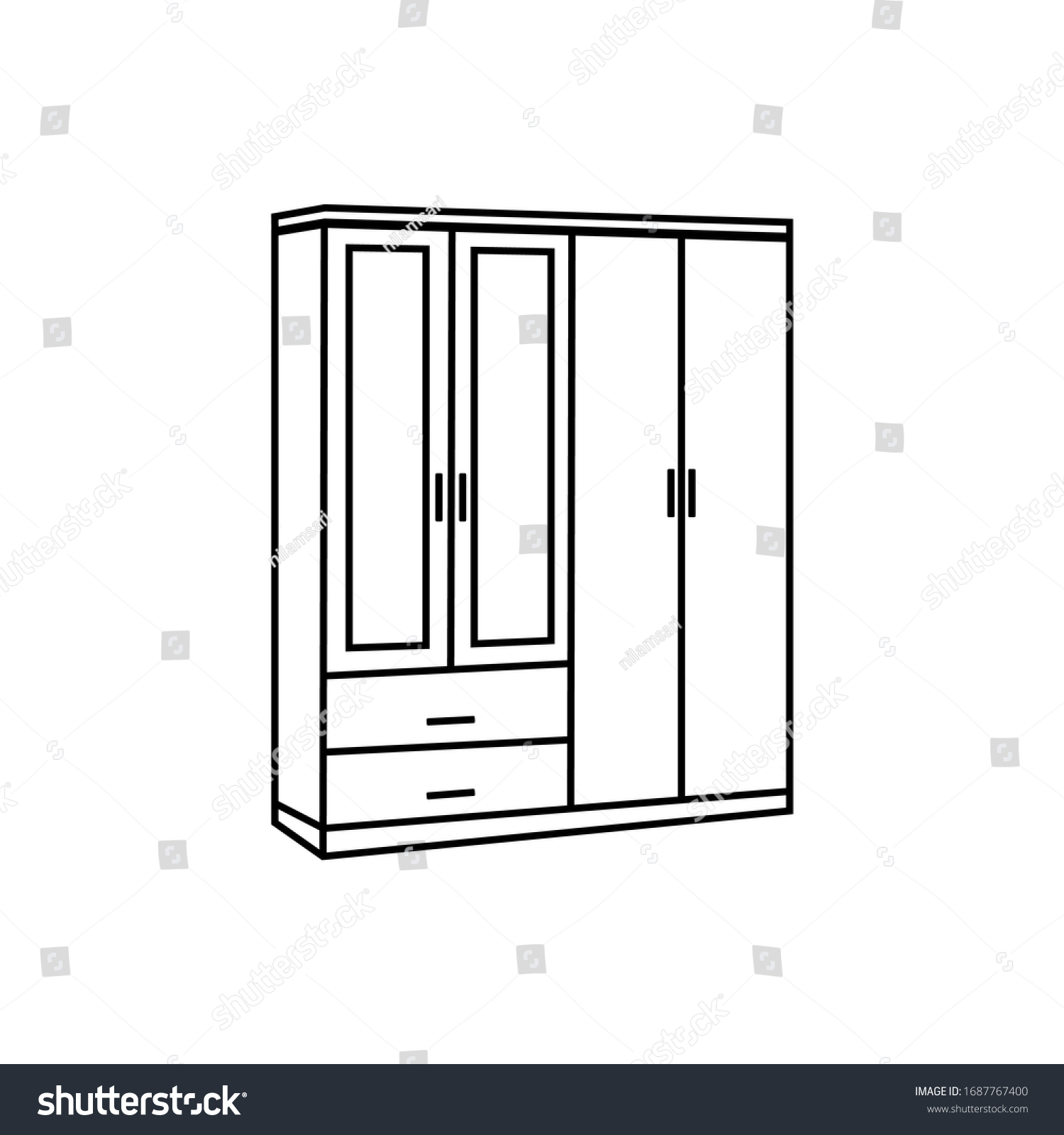 Wardrobe Icon Outline Style Vector Stock Vector (Royalty Free) 1687767400