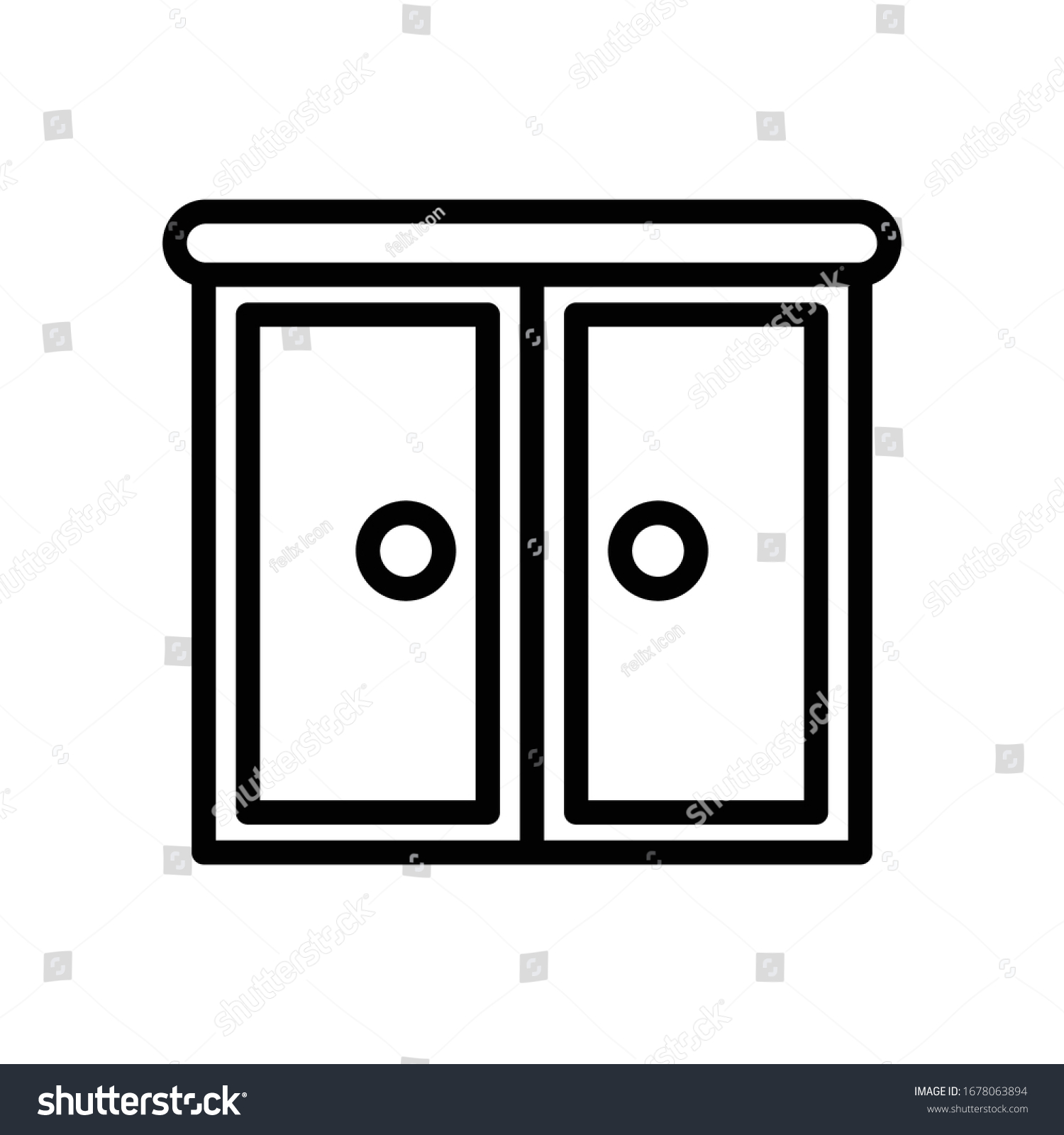 Wardrobe Outline Icon Vector Stock Vector (Royalty Free) 1678063894
