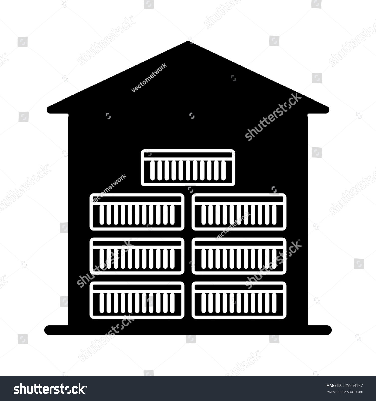 Warehouse Building Icon Stock Vector (Royalty Free) 725969137 ...