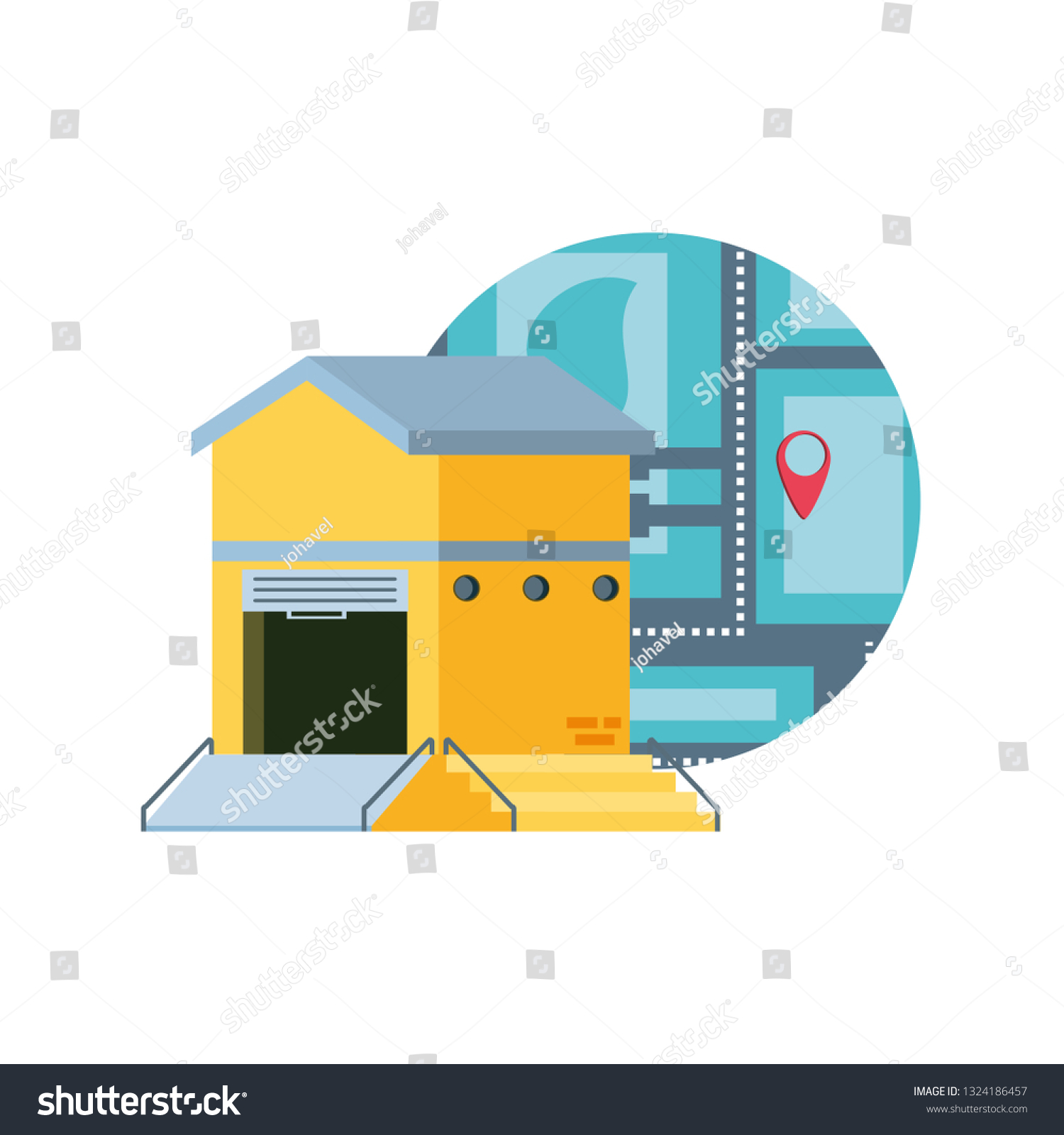 Warehouse Building Map Guide Stock Vector (Royalty Free) 1324186457 ...