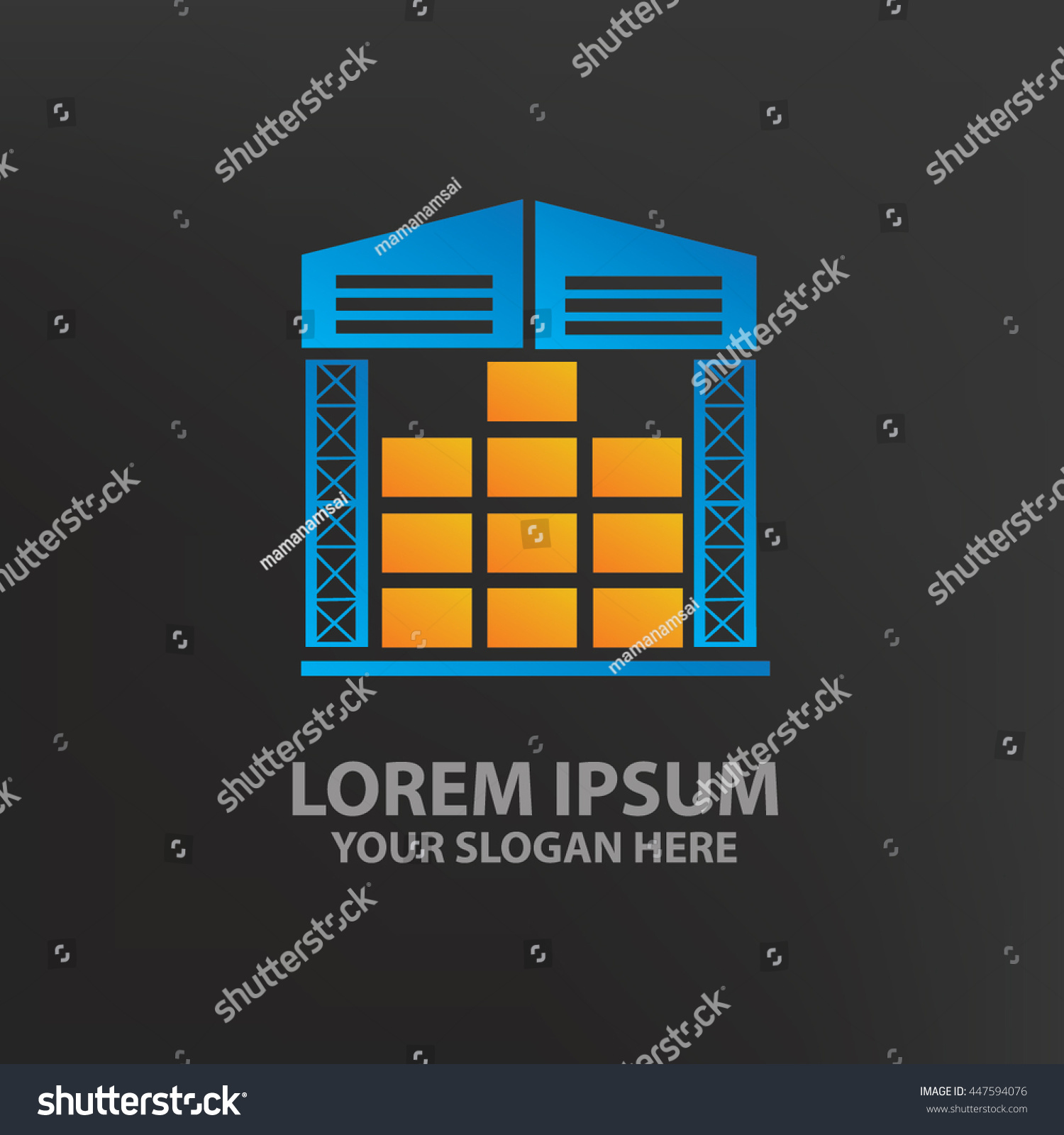 Vektor Stok Warehouse Designlogo Templateclean Vector (Tanpa Royalti ...