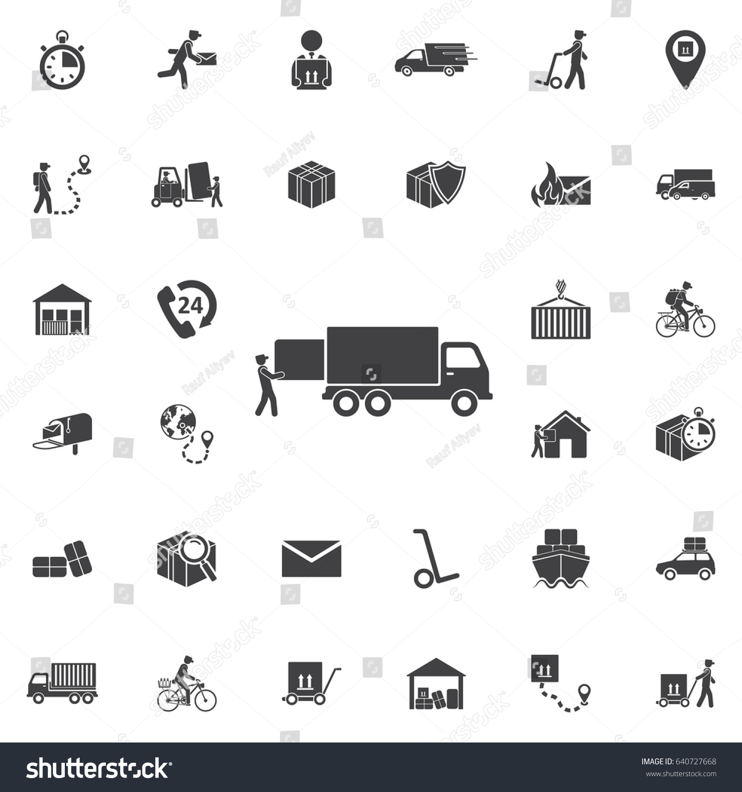 Warehouse Icons Loading Unloading Goods Set Stock Vector 640727668 ... Warehouse Icons Loading Unloading Goods Set Stock Vector 640727668 ...