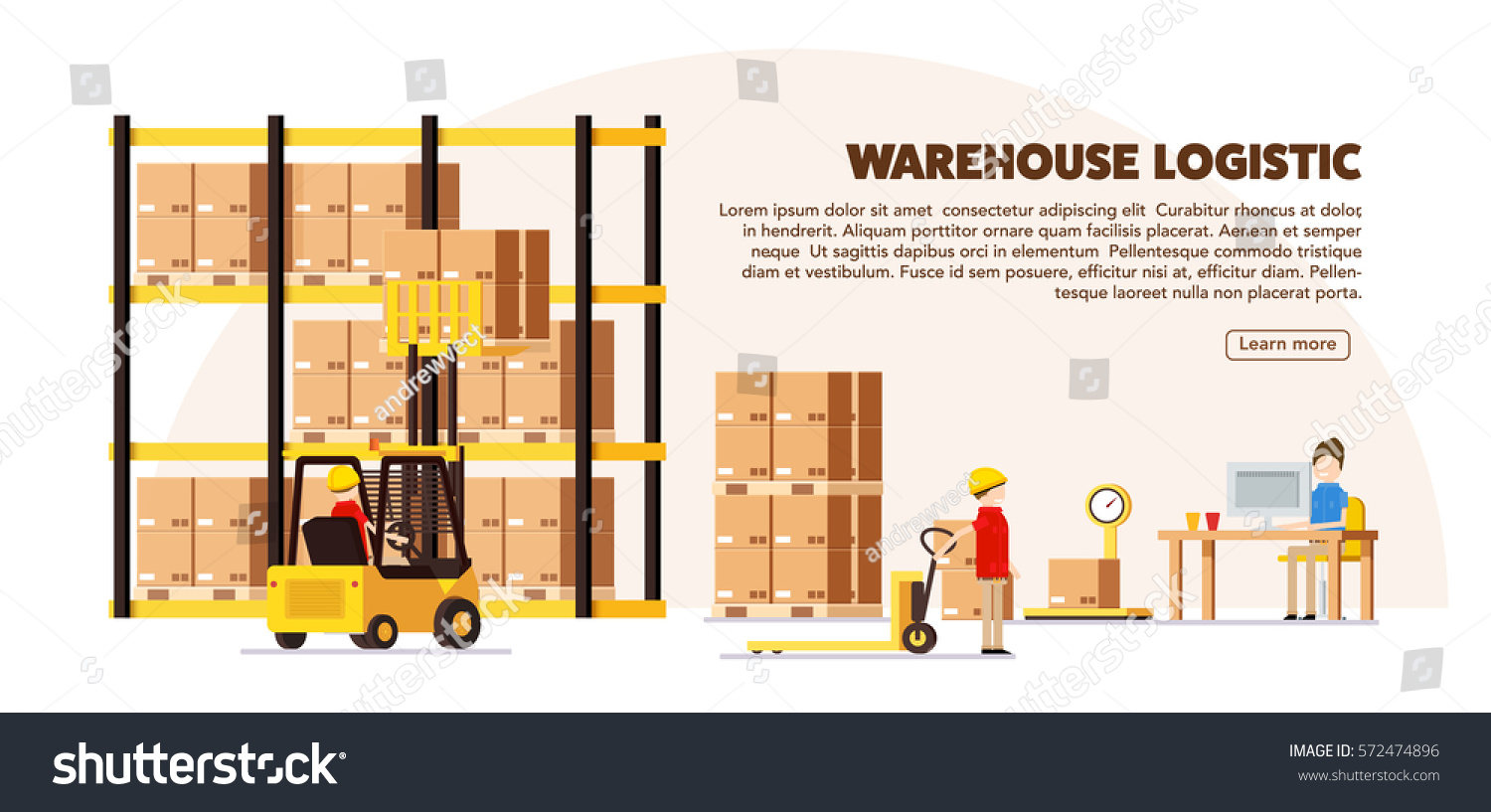 Warehouse Logistic Background Isometric Objects Car Stock Vector ...
