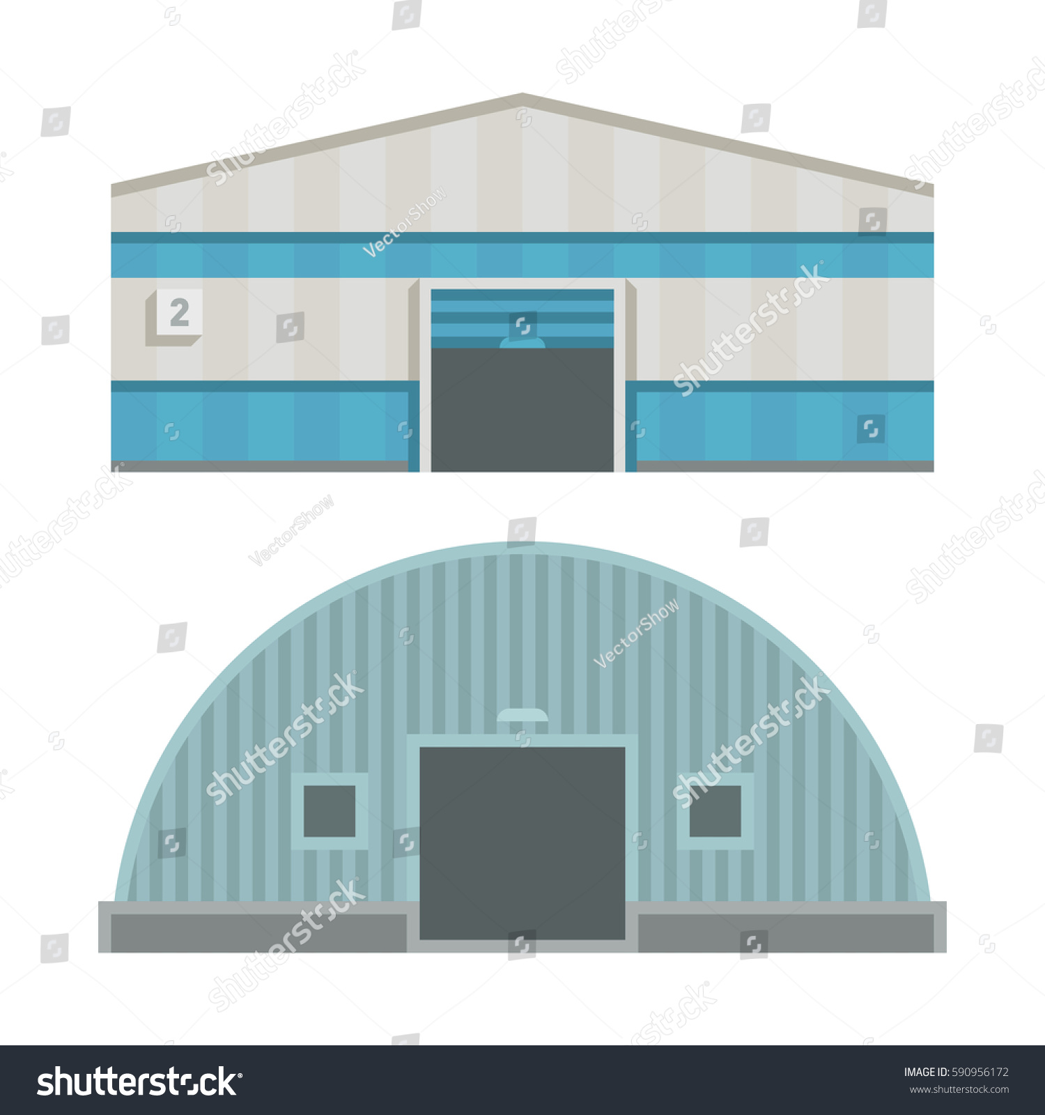 Warehouse Logistic Buildings Vector Illustration Stock Vector (Royalty ...