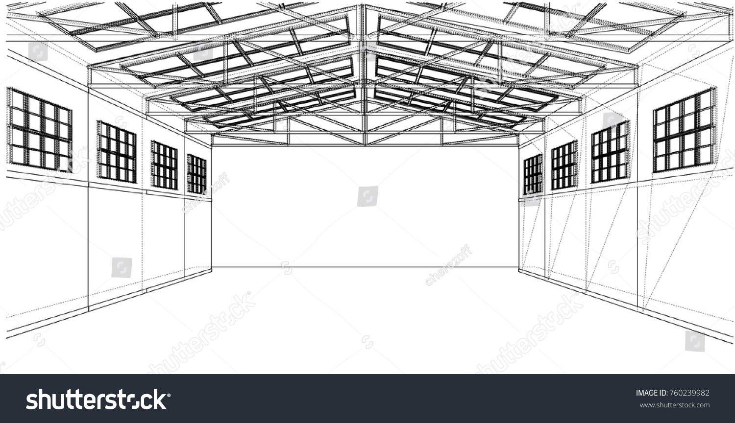 Warehouse Sketch Wireframe Style Stock Vector (Royalty Free) 760239982 ...