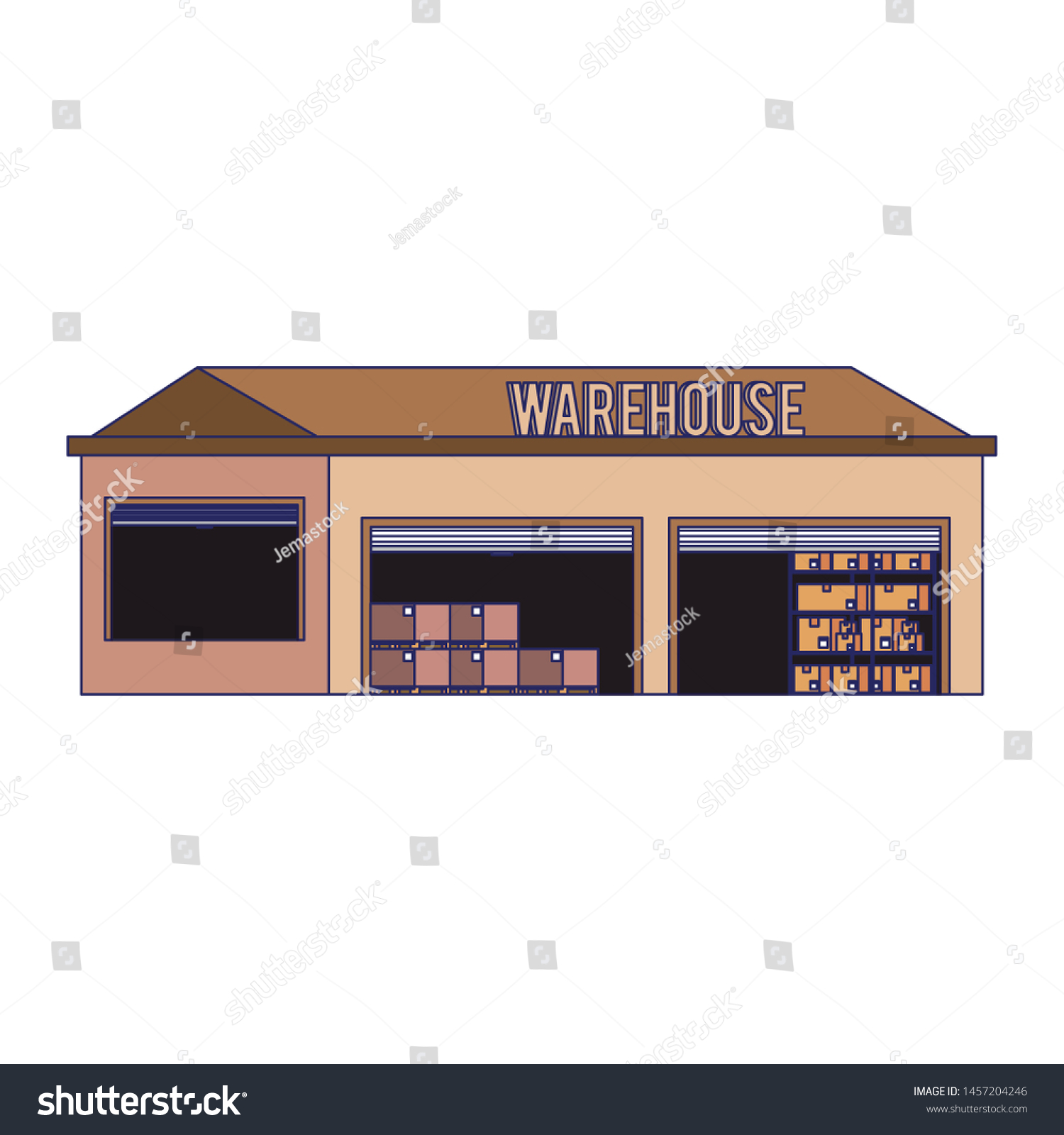 Warehouse Storage Delivery Boxes Inside Vector Stock Vector (Royalty ...