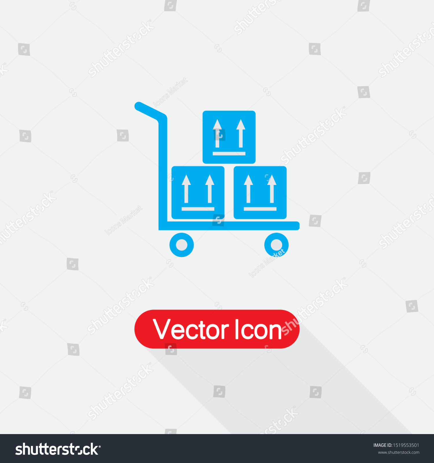 Warehouse Trolley Boxes Icon Vector Ilustration Stock Vector (Royalty ...