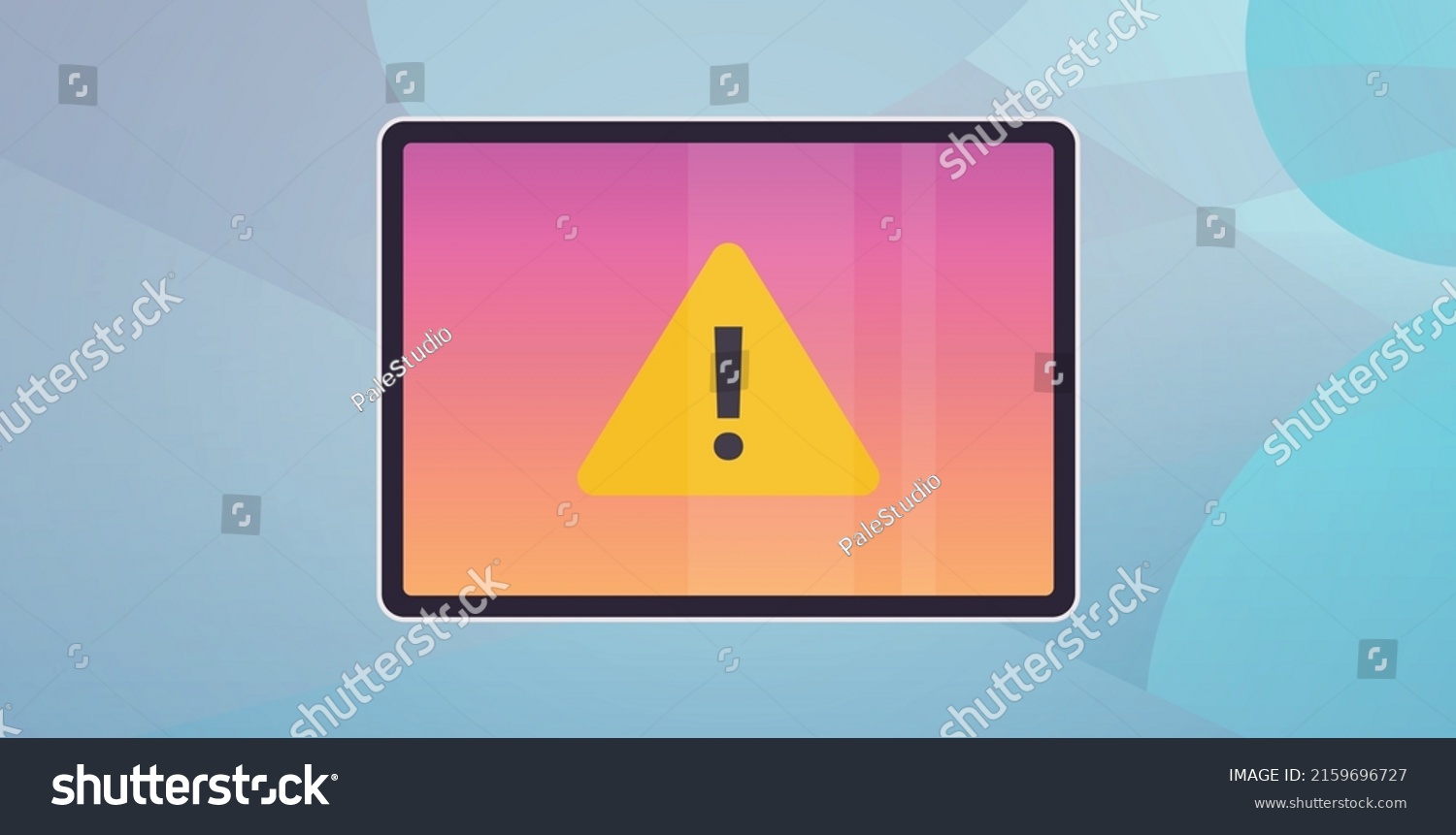 Warning Caution Concept Flat Illustration Stock Vector (Royalty Free ...