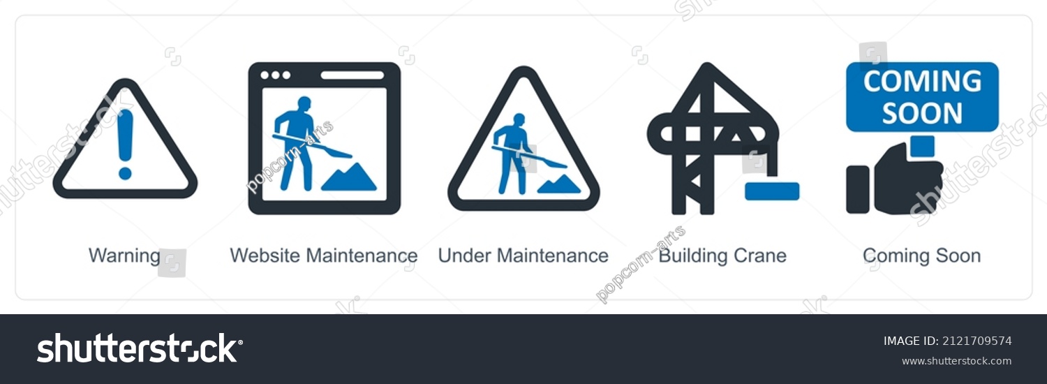 Warning Under Maintenance Icon Concept Stock Vector (Royalty Free ...