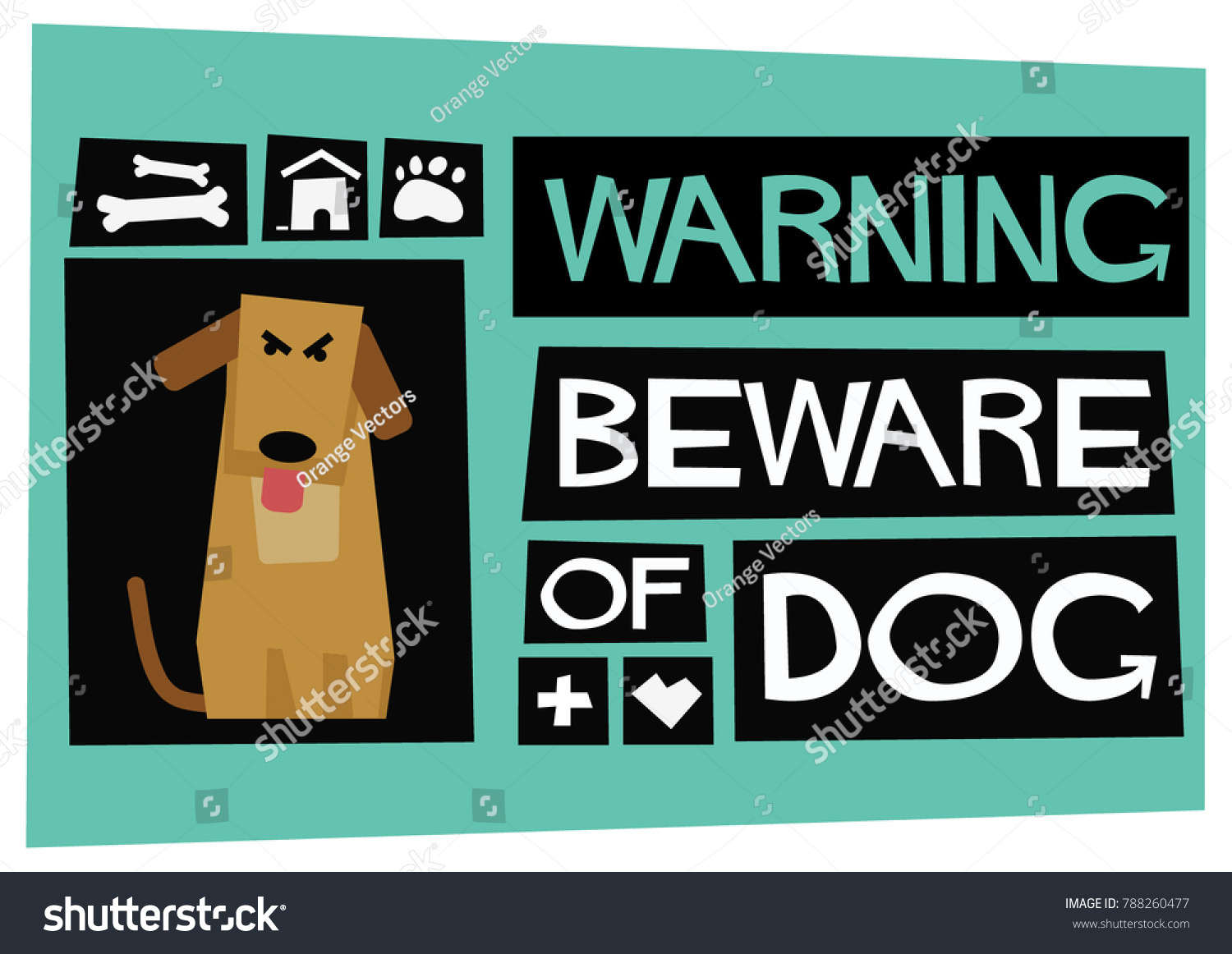 Warning Beware Dog Poster Sign Board: vector de stock (libre de ... Warning Beware Dog Poster Sign Board: vector de stock (libre de ...