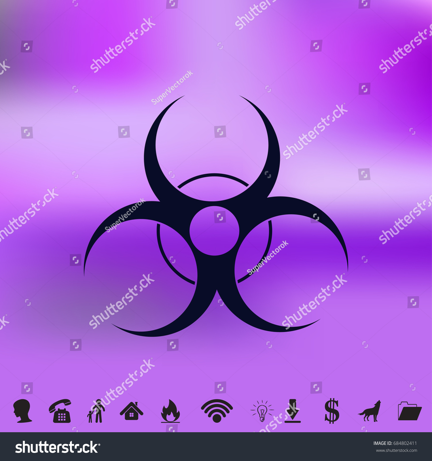 Warning Biological Hazard Stock Vector (Royalty Free) 684802411