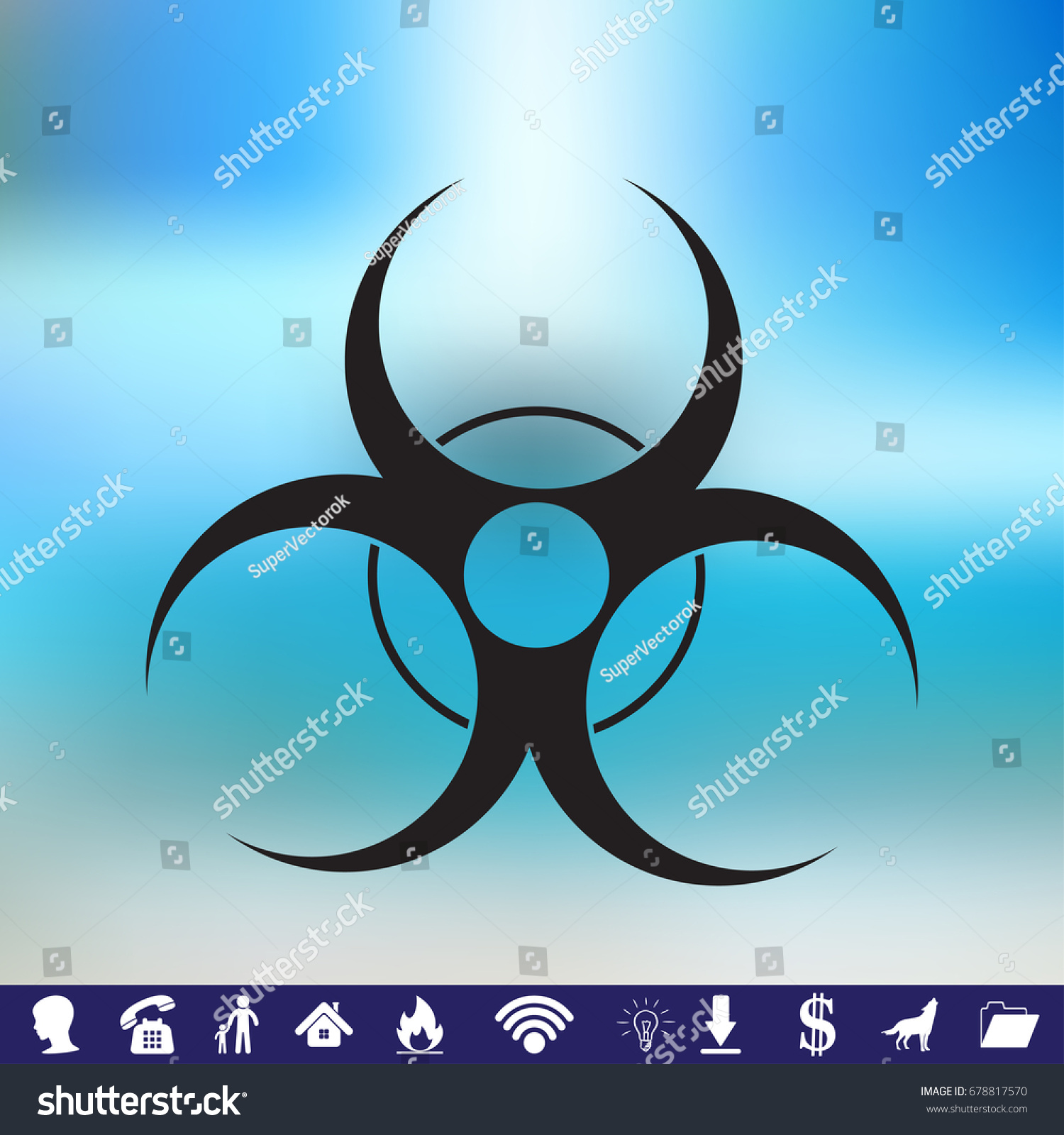 Warning Biological Hazard Icon Stock Vector (Royalty Free) 678817570 ...