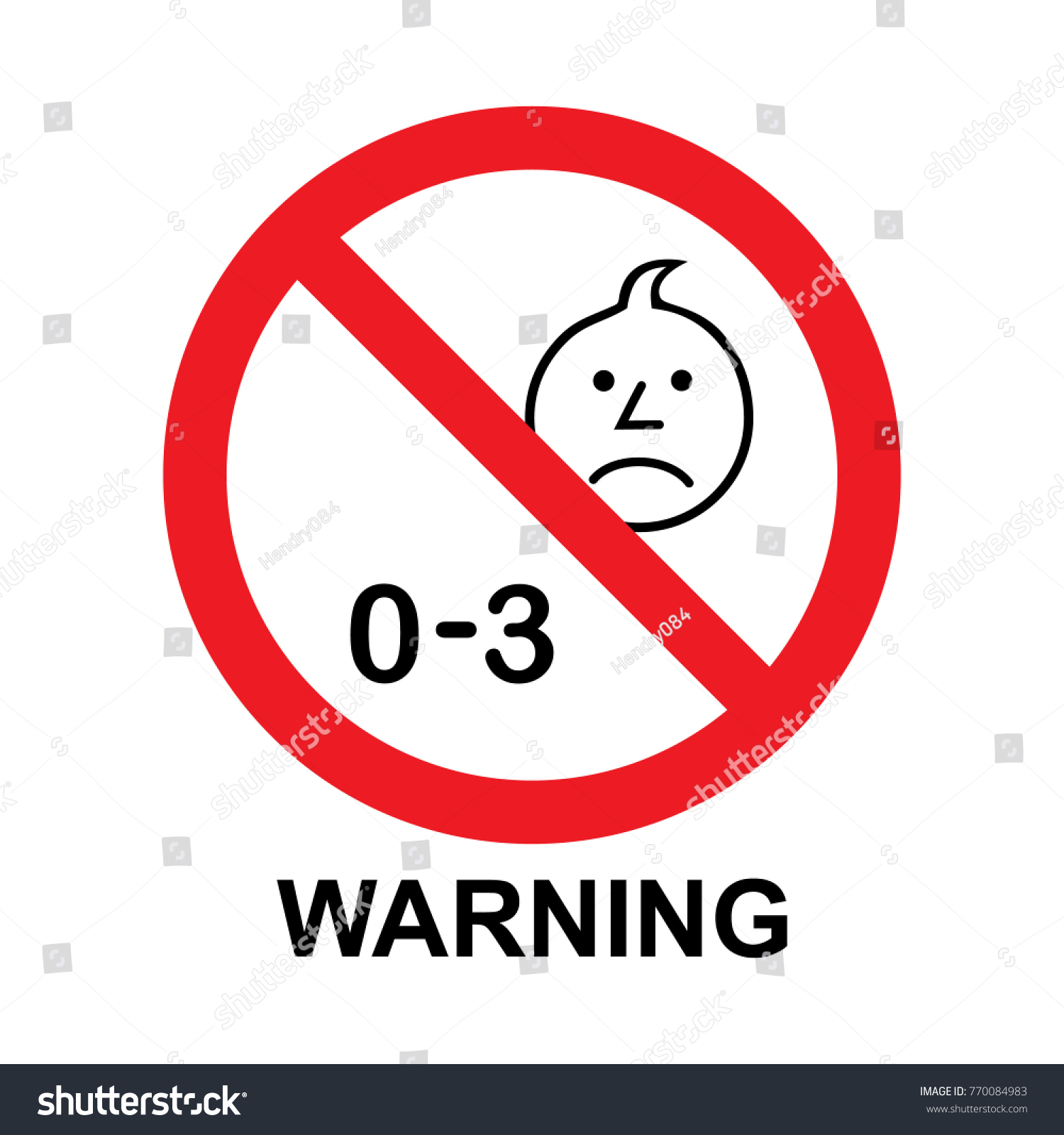 Warning Children Under 3 Years: vector de stock (libre de regalías ...
