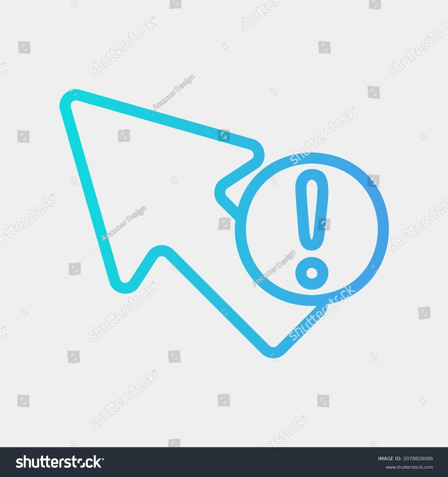 Warning Cursor Icon Vector Illustration Gradient Stock Vector (Royalty ...