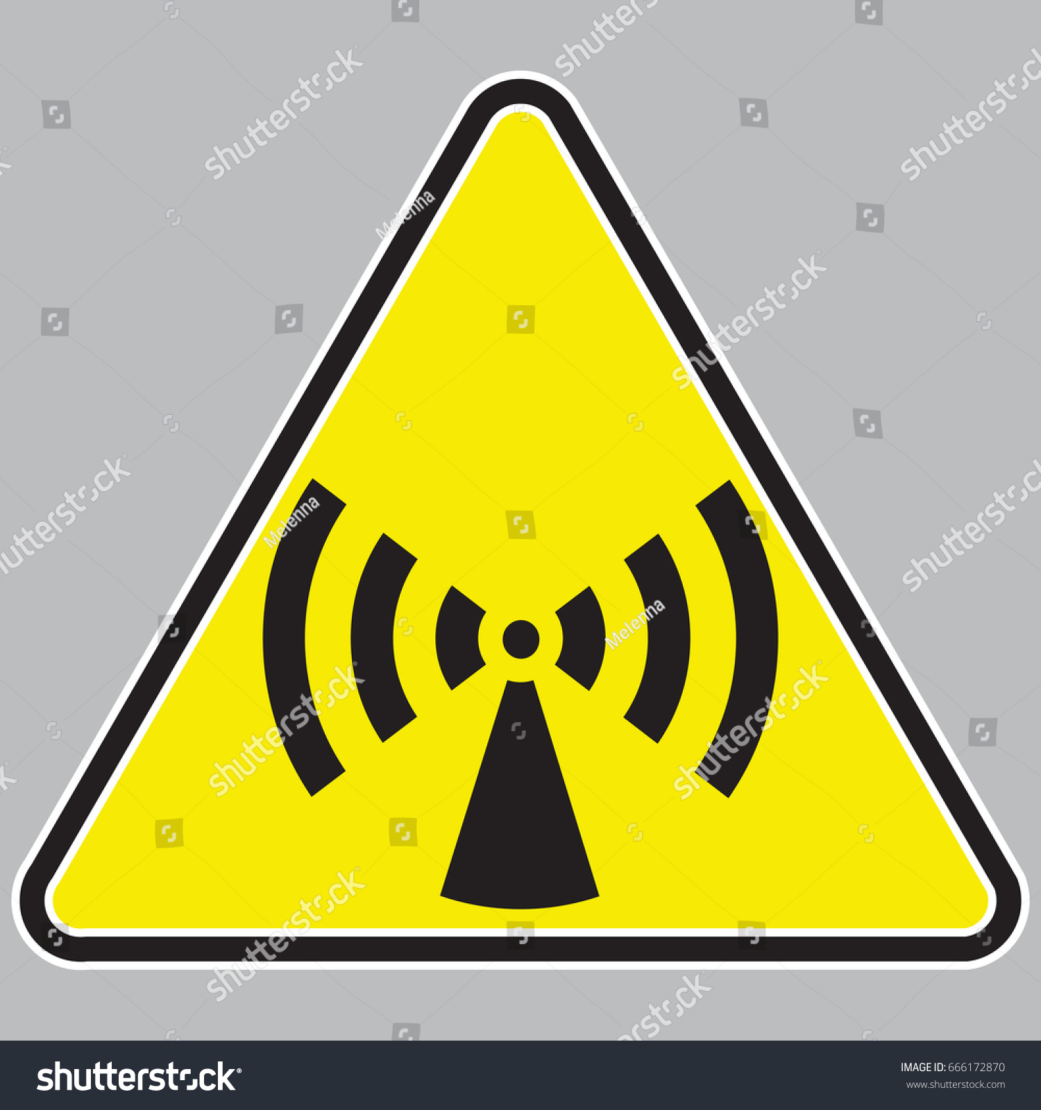 Warning Electromagnetic Radiation Stock Vector (Royalty Free) 666172870