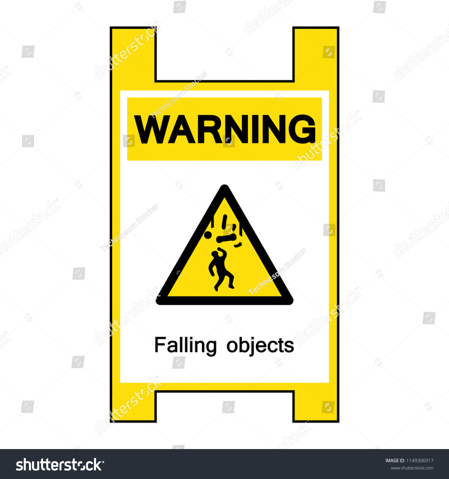 Warning Falling Objects Symbol Sign Vector: vector de stock (libre de ...