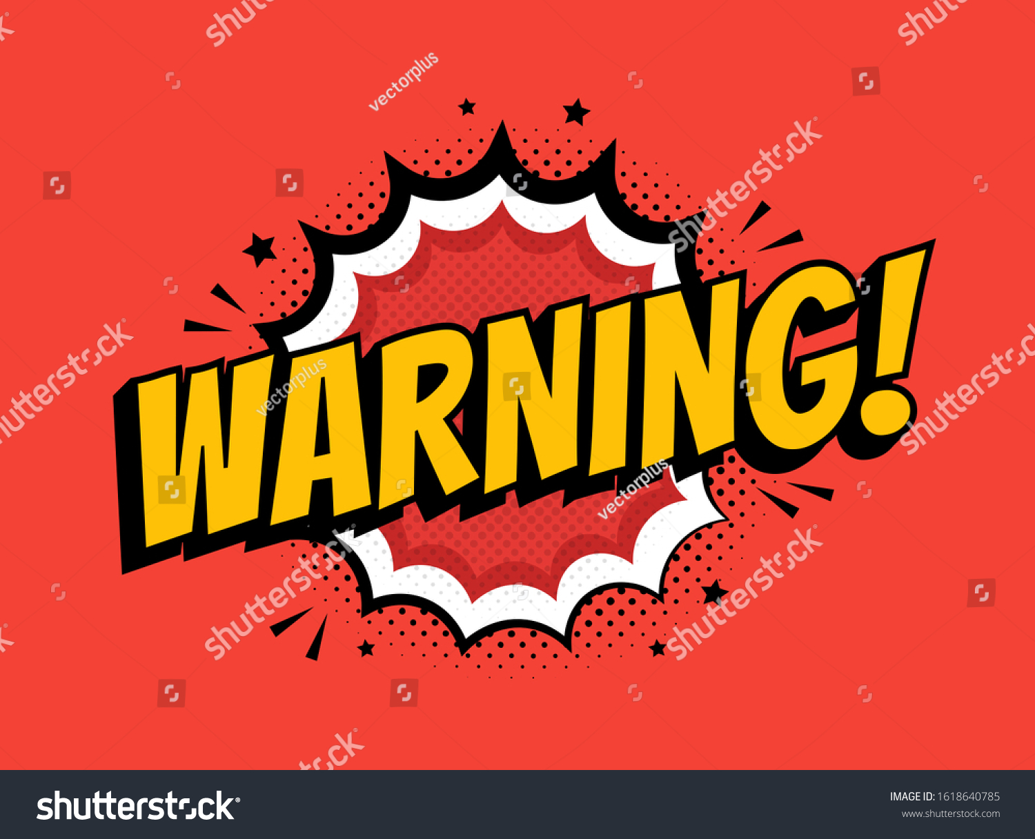 Warning Font Expression Pop Art Comic Stock Vector (Royalty Free) 1618640785